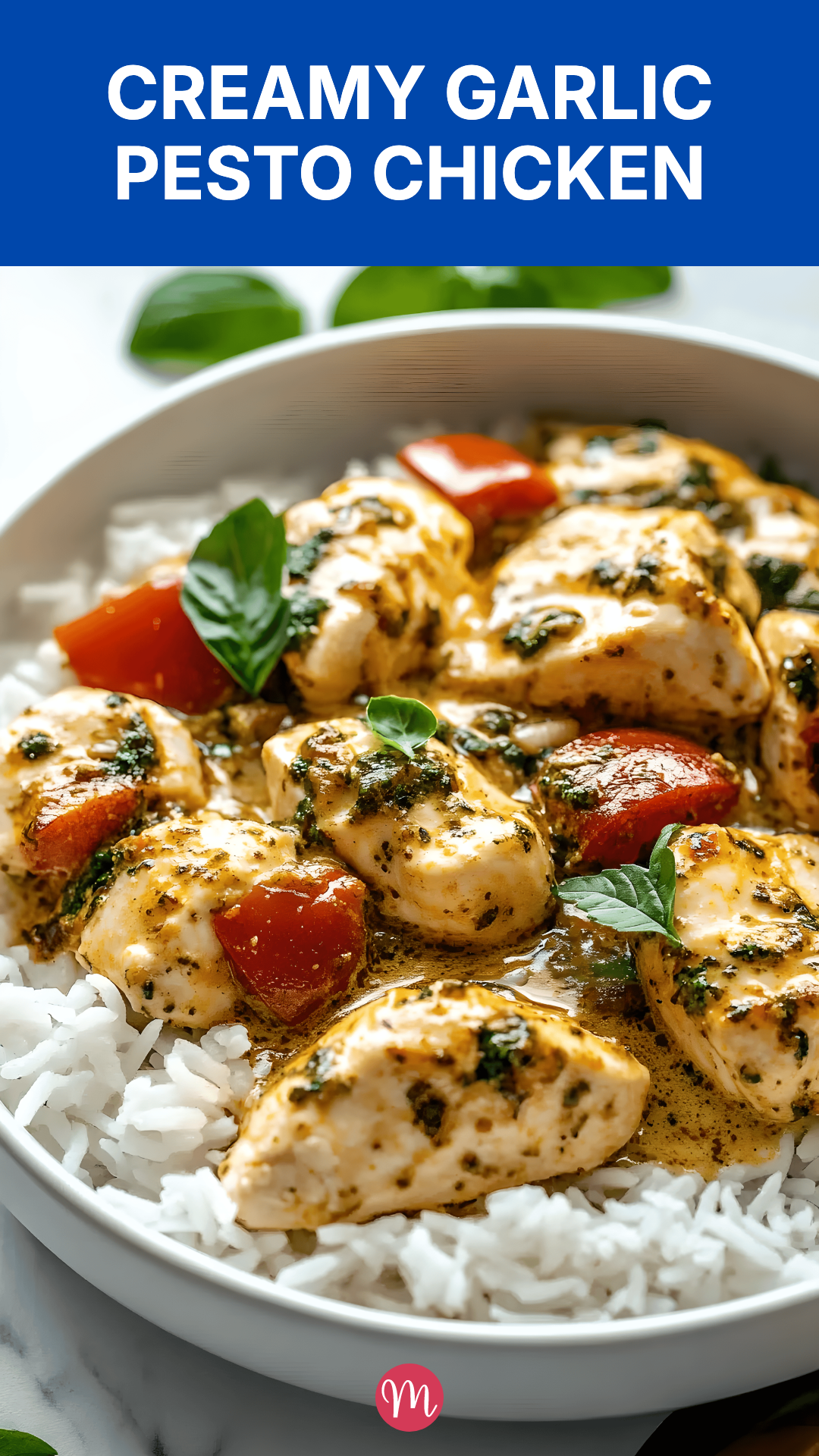 Creamy Garlic Pesto Chicken Recipe