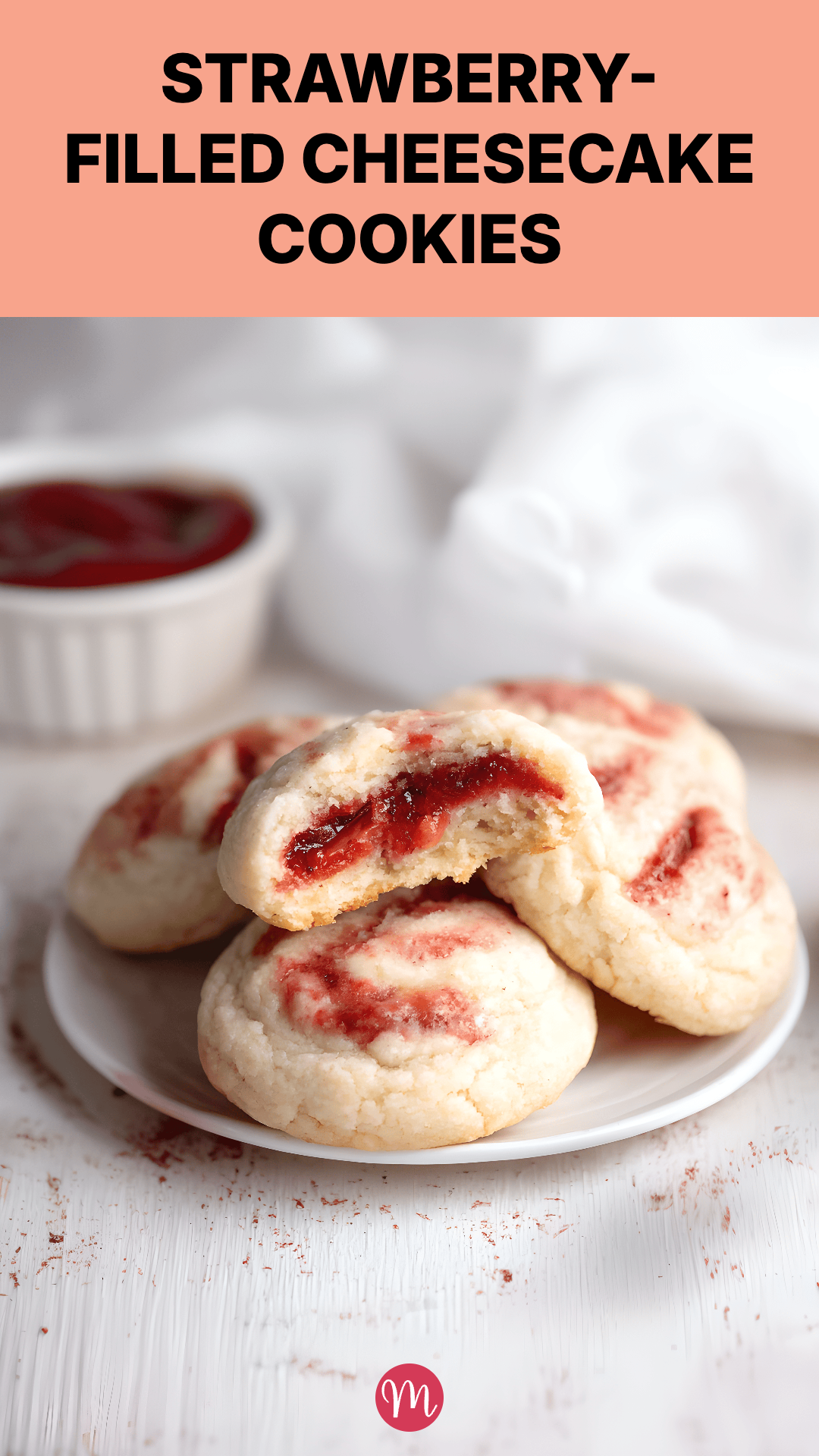 Strawberry-Filled Cheesecake Cookies Recipe