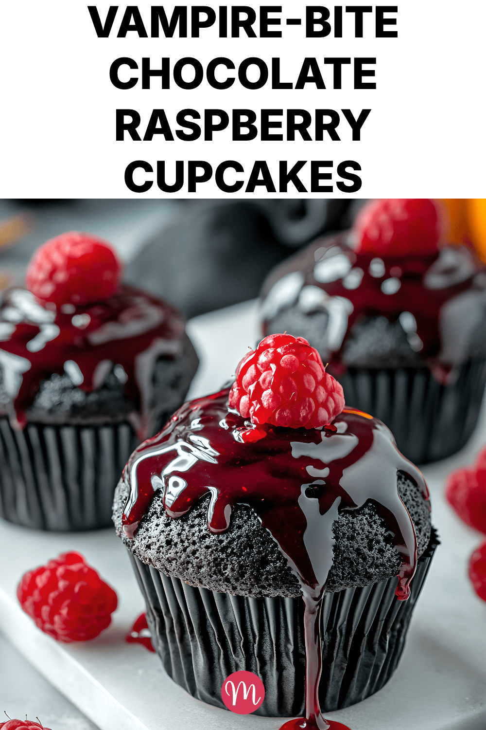 Vampire-Bite Chocolate Raspberry Cupcakes Recipe